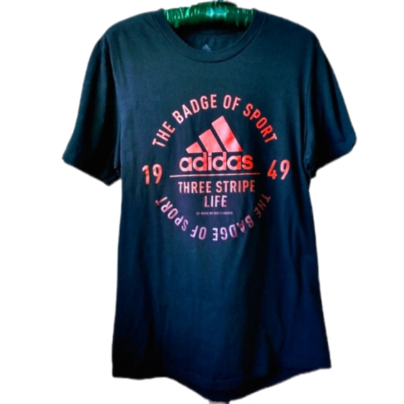 adidas | Shirts | Adidas Black Three Stripe Life Mens Tshirt | Poshmark